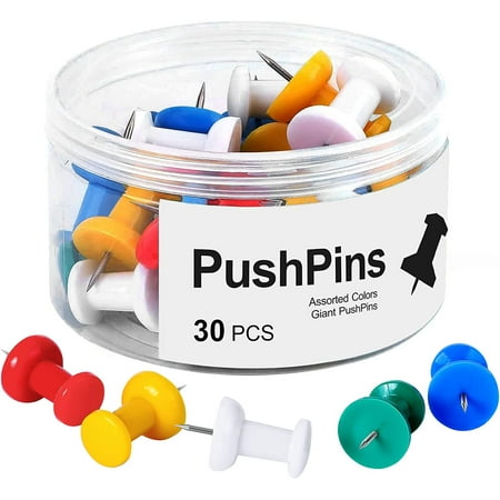 IGUOHAO 30 PCS Extra Large Push Pins, 1.5" Giant Push Pins for Bulletin ...