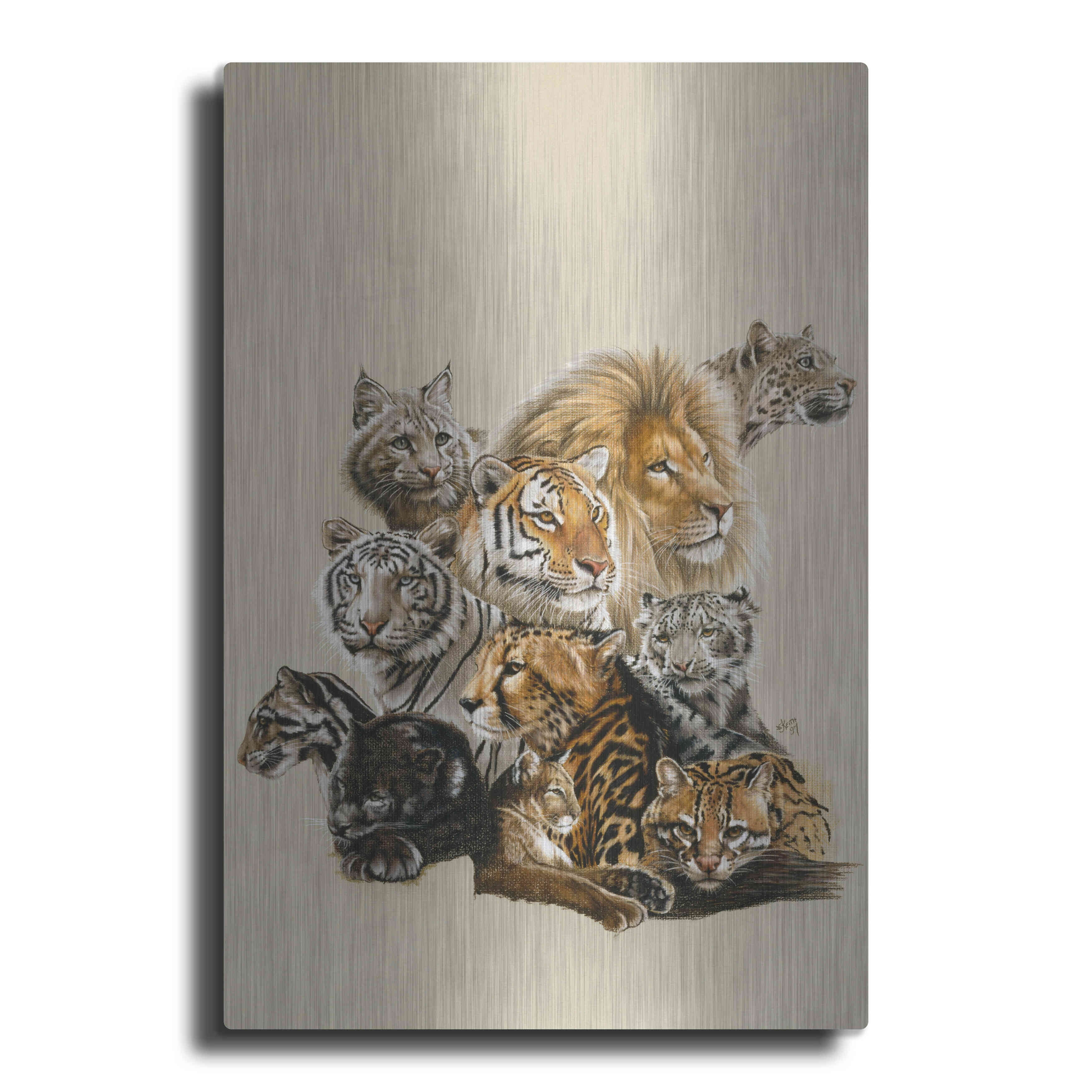 Luxe Metal Art 'All In The Family' by Barbara Keith, Metal Wall Art, 16 ...