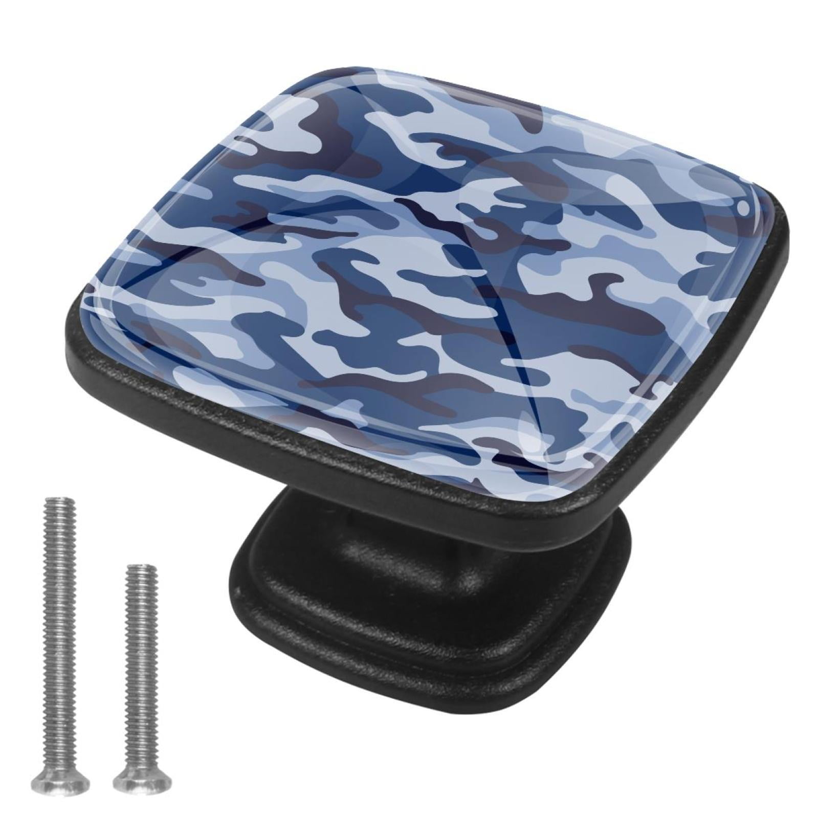 4 Pcs Cabinet Handle Drawer Pulls Army Blue Camouflage Knobs with ...