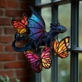 Dragon Butterfly Acrylic Suncatcher, Toothless Inspired Faux Stained ...