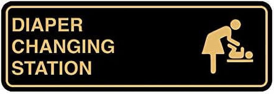 standard diapers changing station sign (black/gold) - small - Walmart.com