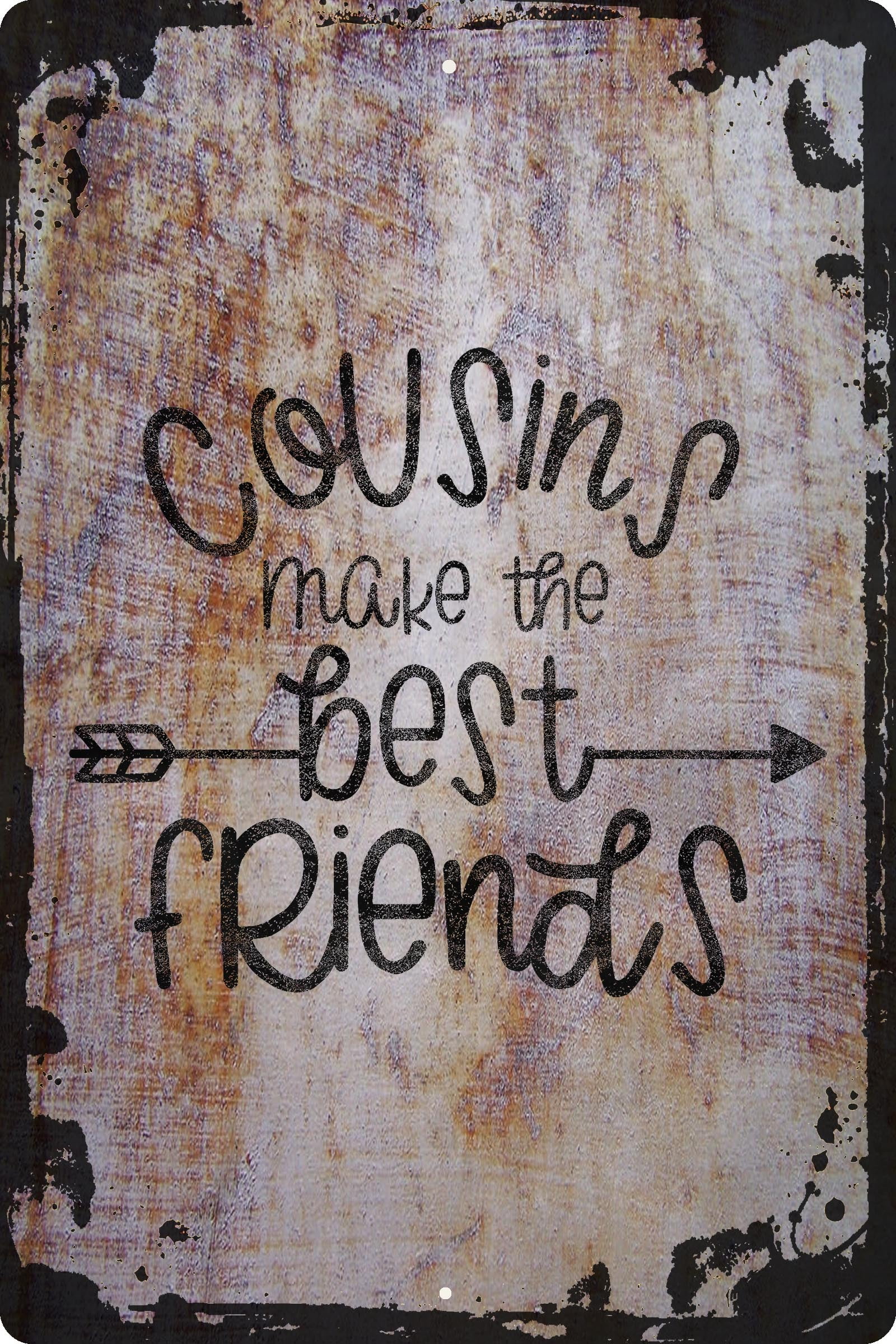 Cousins make the best friends arrow love family cursive Beige Wall Art ...