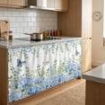 Blue Hydrangea Cabinet Curtain, Rustic Summer Blue Floral Butterfly ...