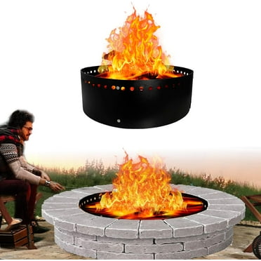 36 Inch Round Galvanized Fire Pit Ring - Foldable and Perfect for ...