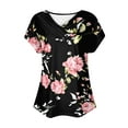 Womens Tops Plus Size Terra Sky V Neck Short Sleeved Casual Blouses