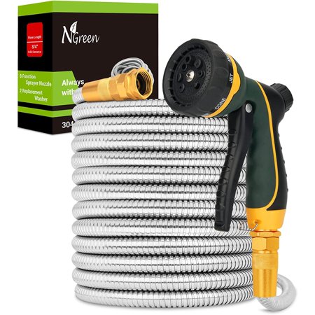 Hantdan Stainless Steel Garden Hose - Flexible Metal Water Hose with ...