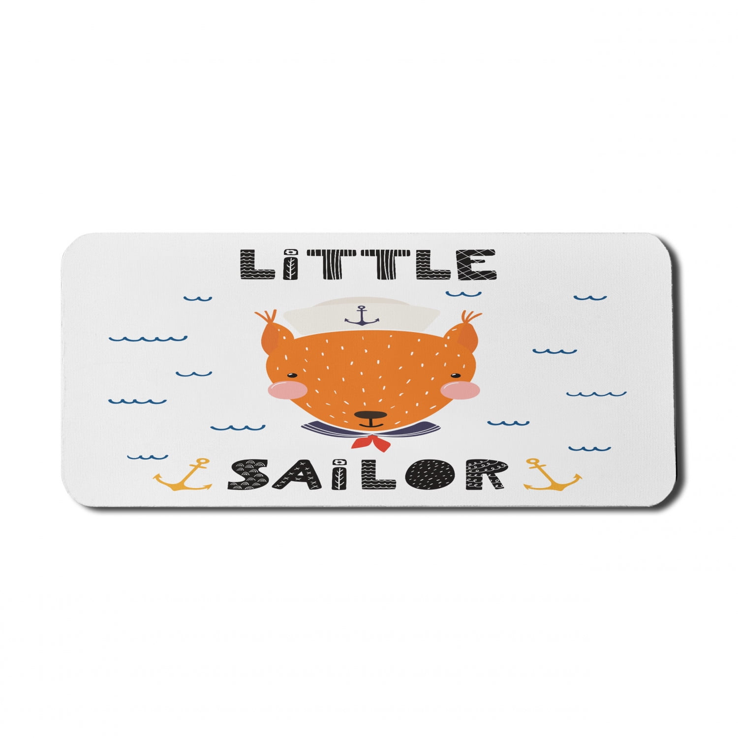 Saying Computer Mouse Pad, Marine Themed Doodle with Fox and Little ...
