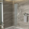 12″ Wall-Mounted Square Brushed Nickel Shower Set with Waterfall ...