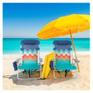 Ktaxon 2Pcs Short Beach Chair, 5-Position Adjustable Folding Camping ...