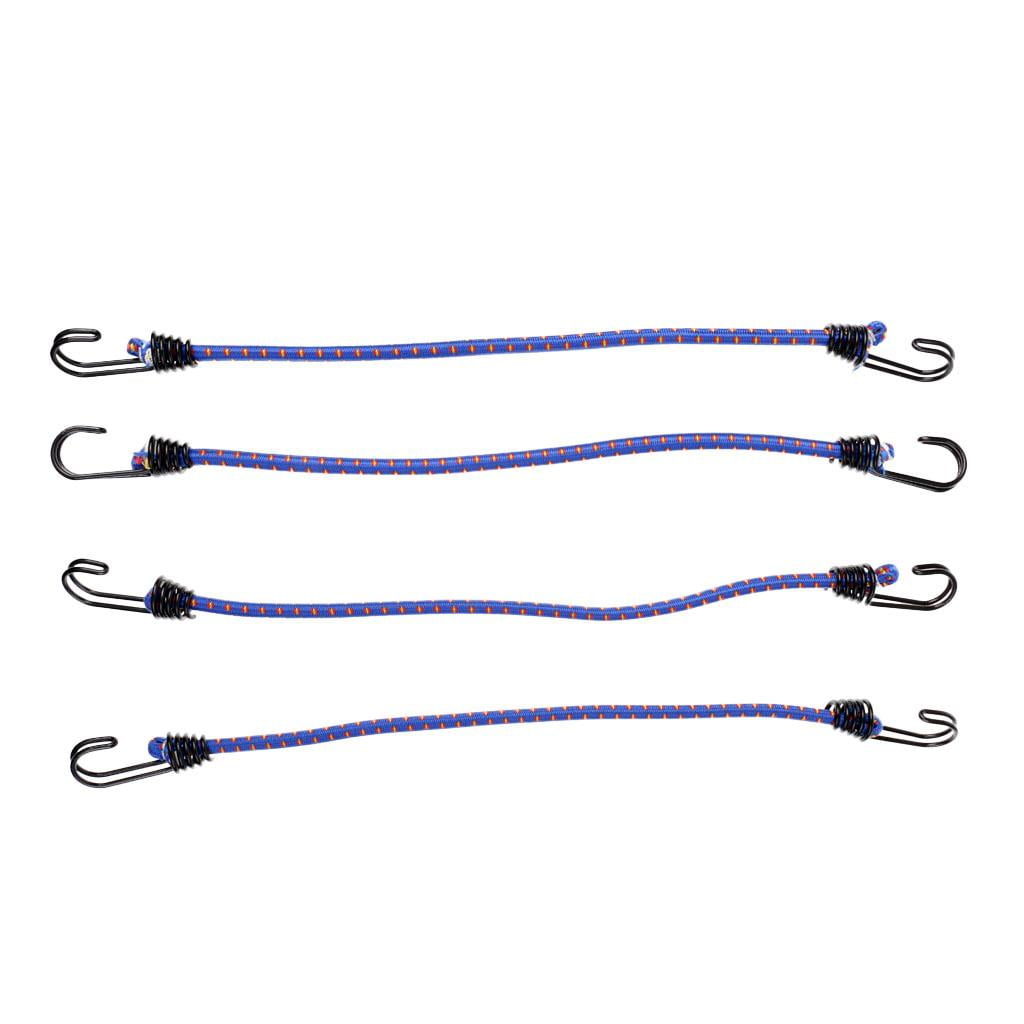4 Pieces Heavy Duty Elastic Bungee Cord Outdoor Camping Hook Rope Blue ...