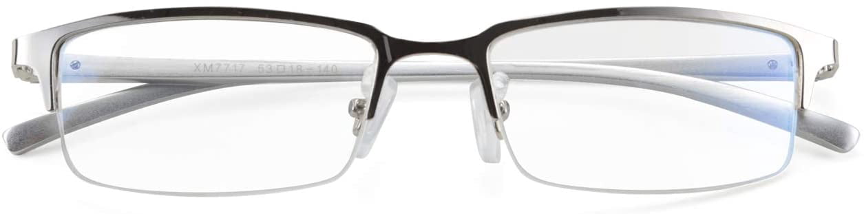 FEISEDY Refined Semi Rimless Rectangle Half-Frame Blue Light Blocking ...