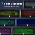 Large Print Backlit Computer Keyboard, 7-Color Backlit Keyboard with ...