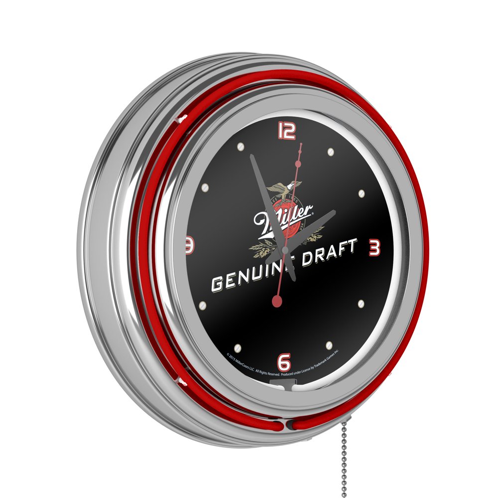 Miller Genuine Draft 14 Inch Neon Wall Clock - Walmart.com - Walmart.com