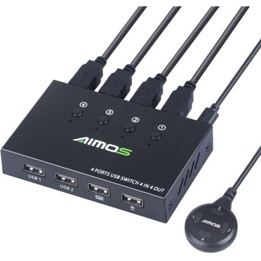 StarTech.com 4-port KVM Switch with Dual VGA and 2-port USB Hub - USB 2 ...