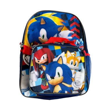 Sonic the Hedgehog 16 Inch Kids School Backpack with Insulated Lunch ...