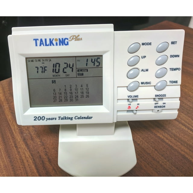 Talking Digital Desk Clock (Beige) 4 Alarms (Rooster or Melody ...