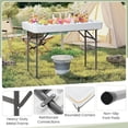 Folding Ice Cooler Table, 4 FT Portable Ice Table with Drain, Matching ...