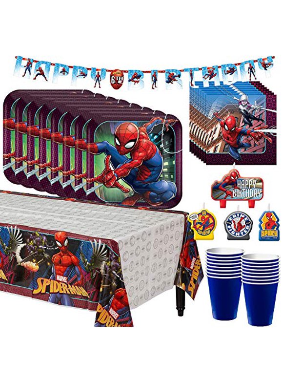Spiderman Party Tableware in Spiderman Party Supplies - Walmart.com