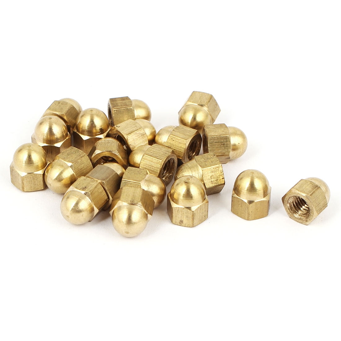 M5 Thread Dia Dome Head Brass Cap Acorn Hex Nuts 20pcs - Walmart.com