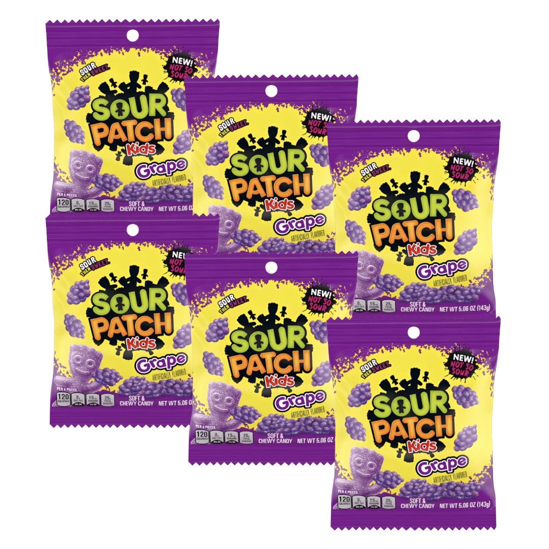 Sour Patch Kids Grape Soft and Chewy Candy, 6 - 5.06 oz. Bags - Walmart.com