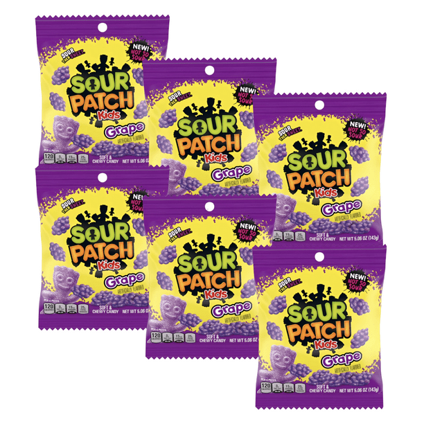 Sour Patch Kids Grape Soft and Chewy Candy, 6 - 5.06 oz. Bags - Walmart.com