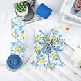 4Rolls 20 Yards Lemon Wired Edge Ribbon 2.5inch Summer Blue Tiles ...
