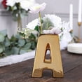BalsaCircle 6" Gold A Metallic Letters Symbols Ceramic Flower Vase ...