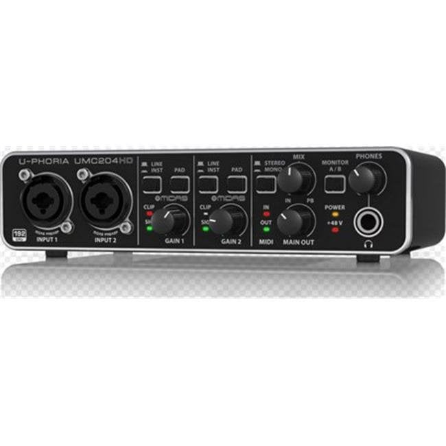 Behringer BEH-UMC204HD 2 x 4 Audiophile 24-Bit & 192 kHz USB Audio ...