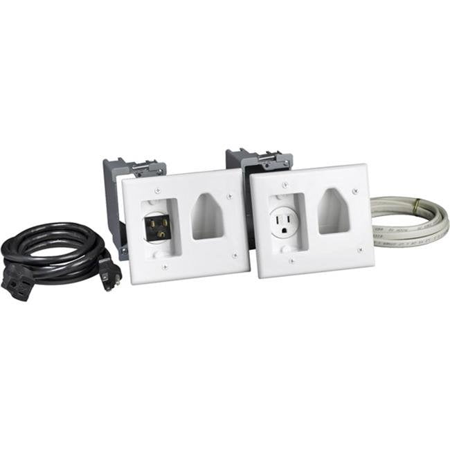 White Recessed Pro-Power Kit With Straight Blade Inlet and Work Boxes ...