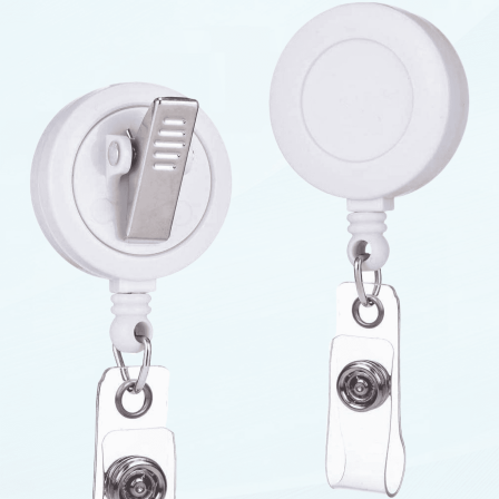 FLONOZZ Heavy Duty 2 Pcs Retractable Badge Clips, Clear Plastic Id Card ...