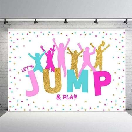 Jump Party Birthday Photography Studio Backgrounds Let's Jump and Play ...