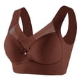 Asxite Women Bow Lace Solid Wireless Thin Full Cup Everyday Bra Coffee ...