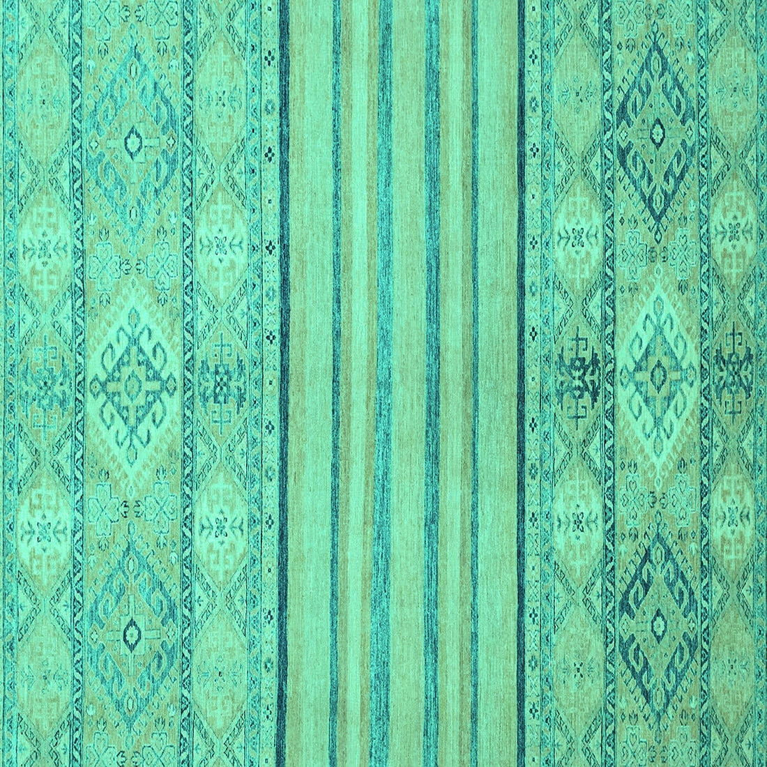 Ahgly Company Machine Washable Indoor Square Abstract Turquoise Blue ...