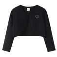 AHTJRT Girls Cropped Bolero Cardigans One Button Closure Long Sleeve ...