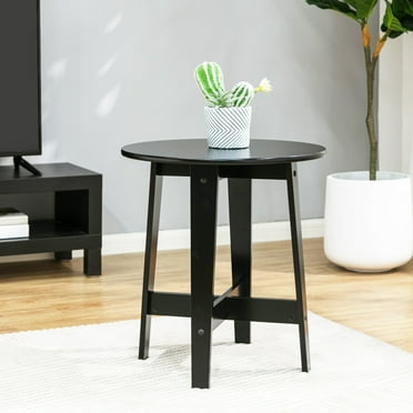 Small Round 2 Tier Wooden Side End Table for Small Spaces Bedroom ...