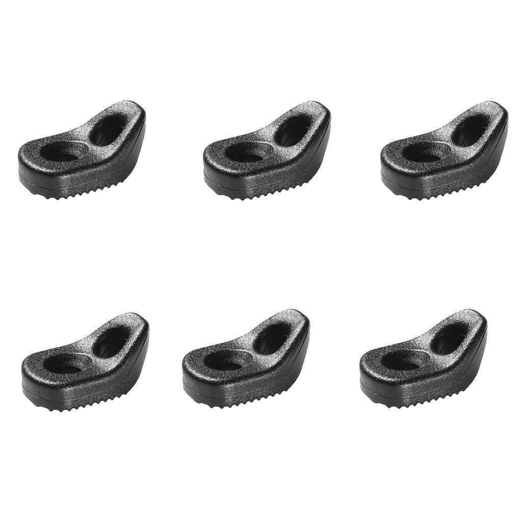 Parts of 6 Replacement Single Eyelet Deck Fittings Made of Black Nylon ...