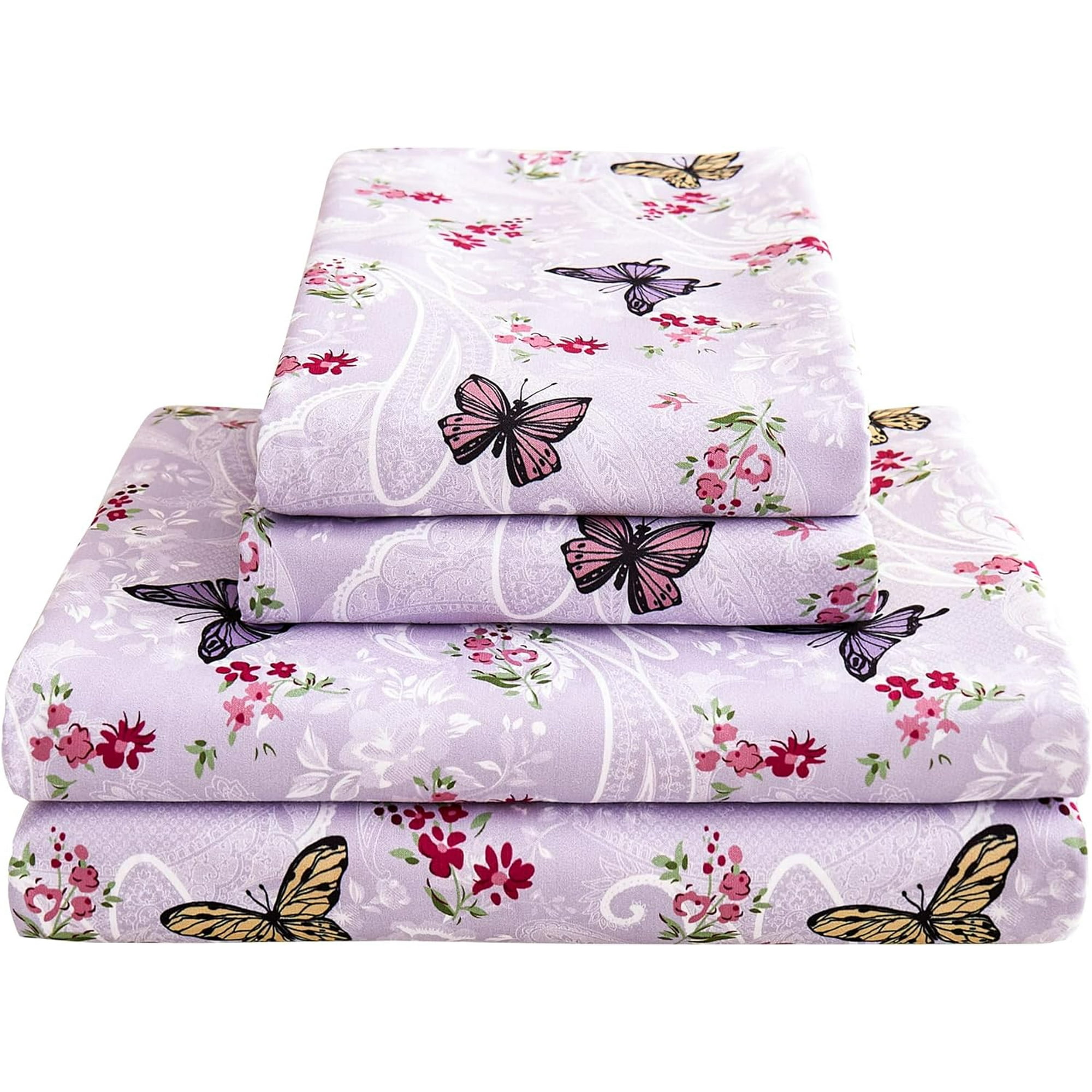 Click here for Siabc-Softan Floral Twin Size Sheet Set  Purple Pa... prices