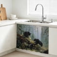 Black Bear Small Cabinet Curtains 10"W x 11"L, Forest Animal Wilderness ...