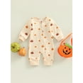 Halloween Baby Boy Girl Clothes Pumpkin Long Sleeve Zipper Sweatshirt Romper One-Piece Jumpsuit ...