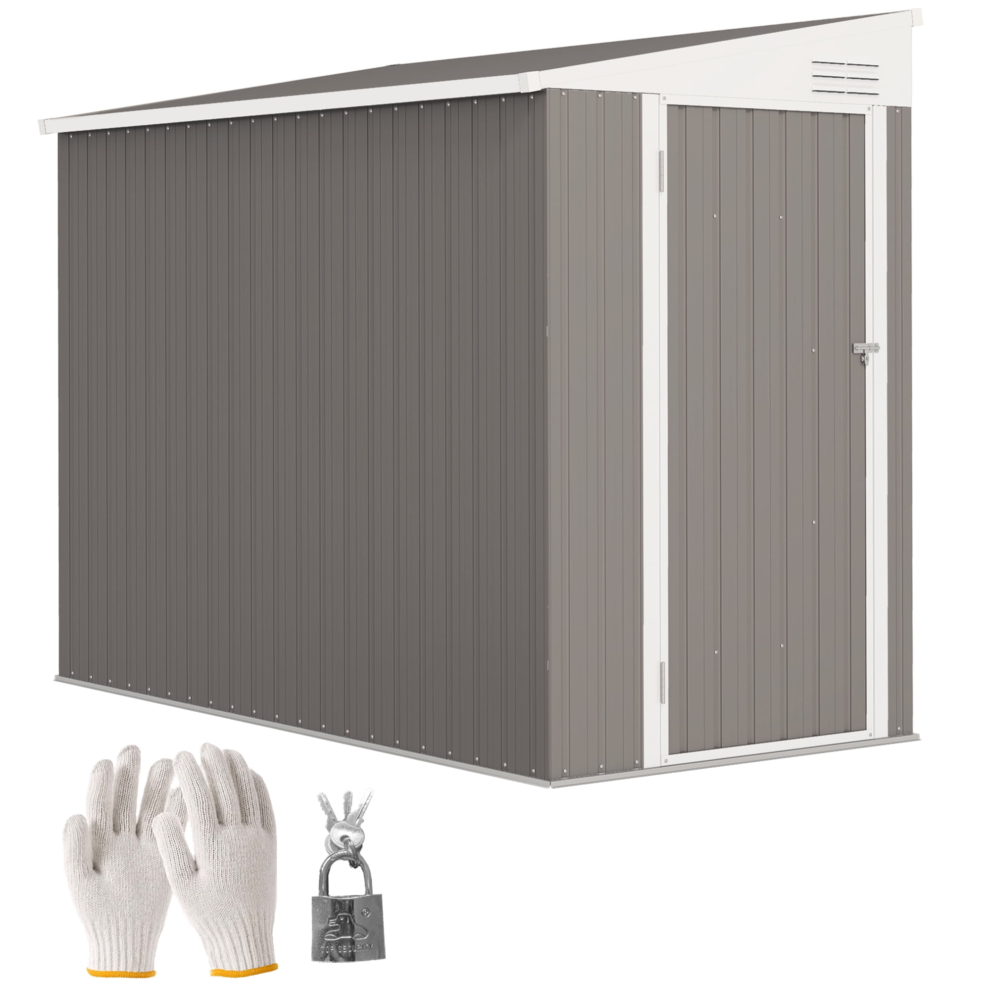 Click here for Outsunny 4 X 8 Lean To Outdoor Shed With Lock  Lig... prices