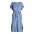 Time and Tru Women’s and Women’s Plus Cotton Double Cloth Midi Dress ...
