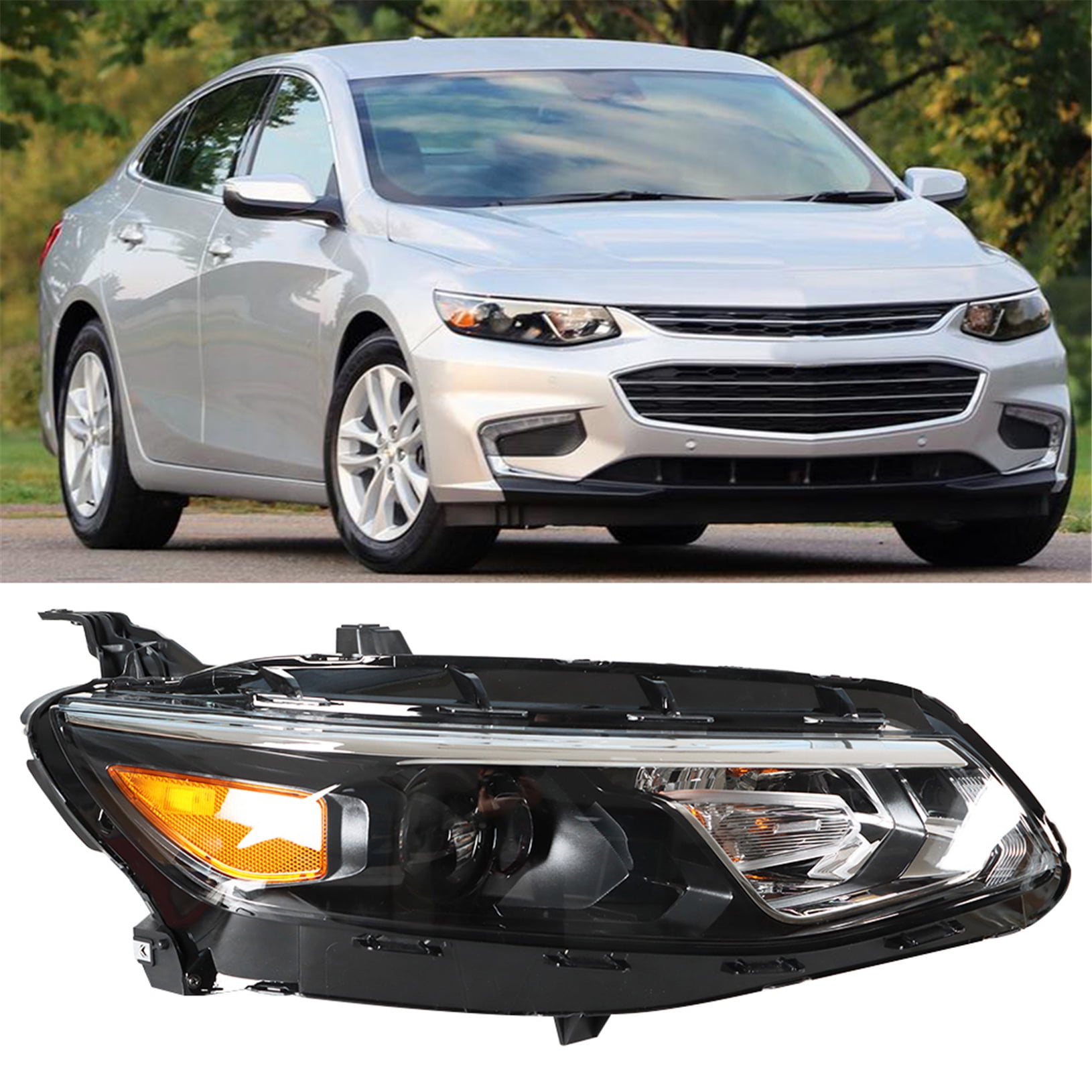 SEBLAFF RH Black Housing Clear Lens Projector Right Headlight Passenger ...