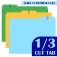 252-Piece Colored File Folders, 21 Colors, Letter Size, 1/3 Cut Side ...