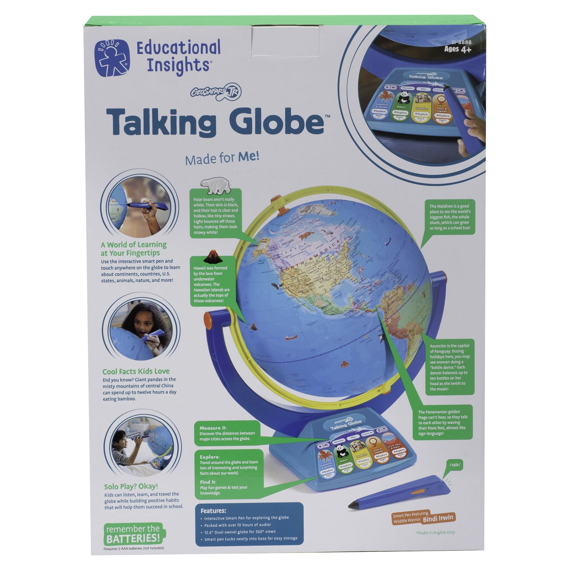 Educational Insights Interactive Globe Toy with Talking Pen, Learning ...