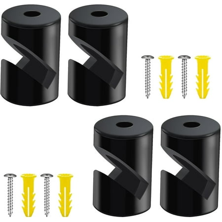 Wall and ceiling support for cables [4 pieces, Black] Ceiling mounting ...