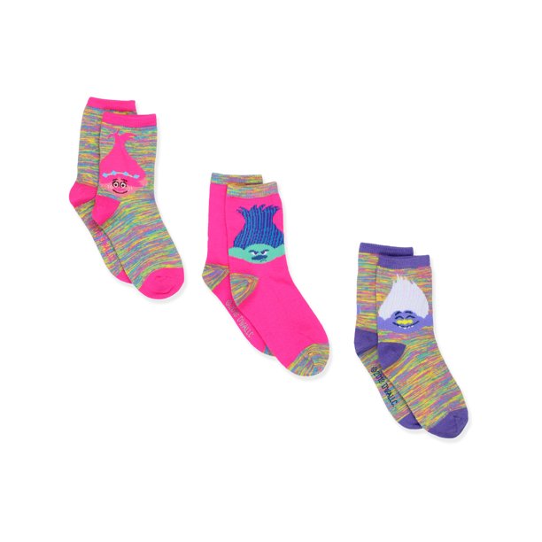 Trolls Girl's and Women's 3 pack Crew Socks TP030GCC - Walmart.com