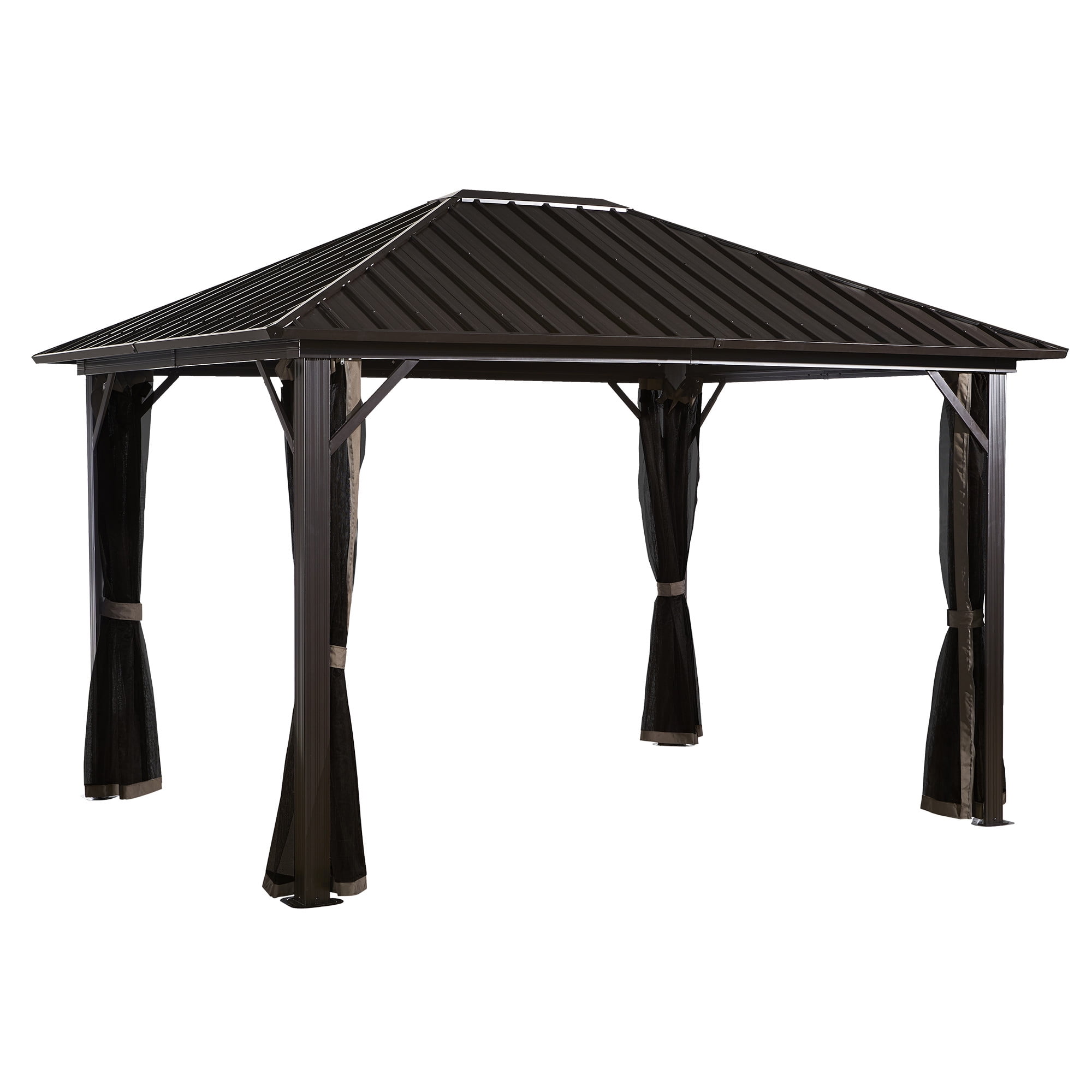 Click here for Sojag Genova 10 X 14 X 9 Ft Dark Brown Gazebo 10 F... prices