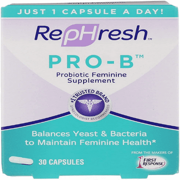 Rephresh Pro-B Probiotic Supplement for Daily Feminine Wellness, 24/7 ...