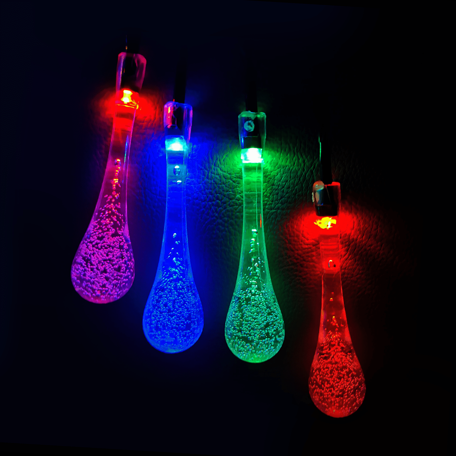 SOLAR POWERED Water Drop String Light – 16.5’ length, 20 water drop LED ...
