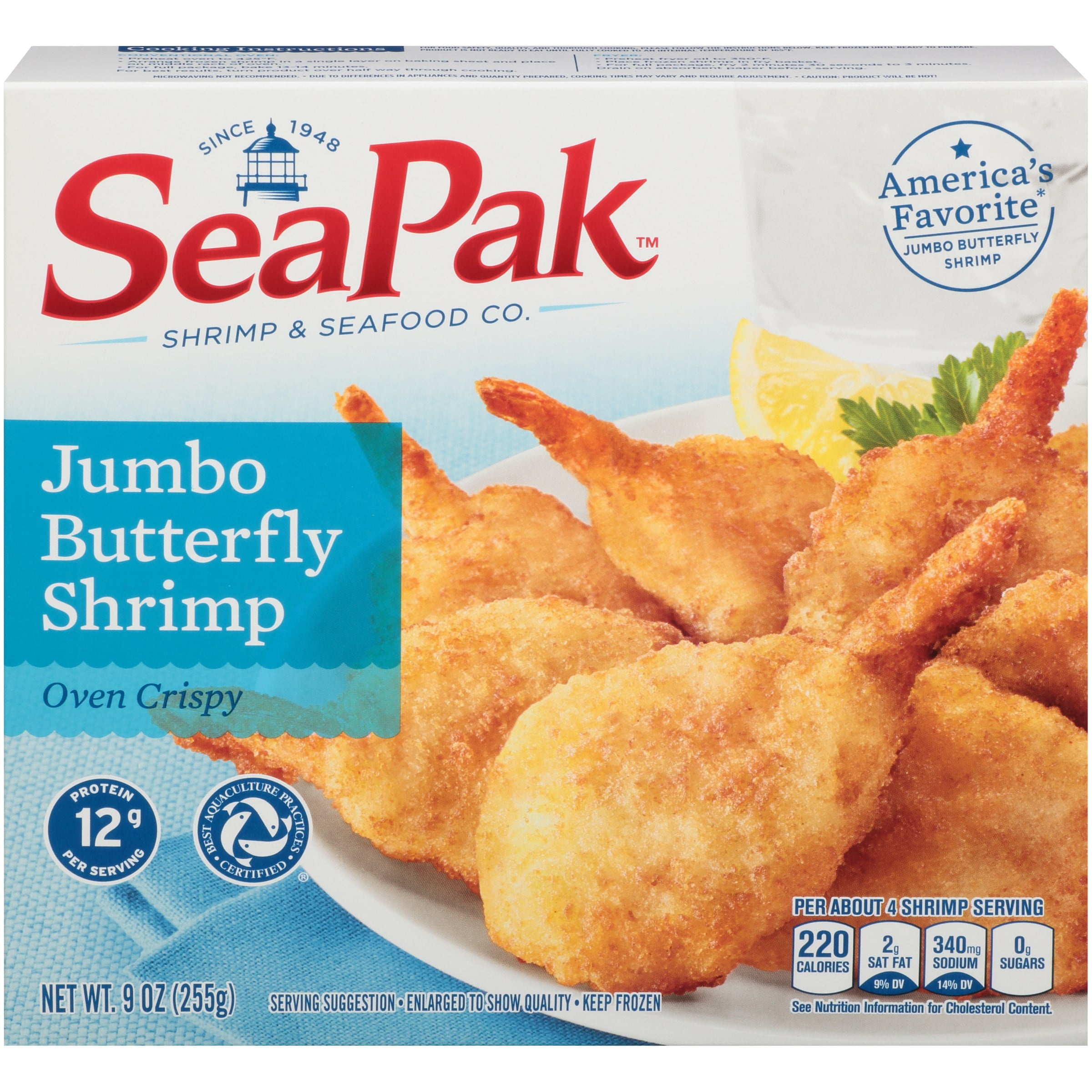 SeaPak Jumbo Butterfly Shrimp with Oven Crispy Breading, Delicious ...